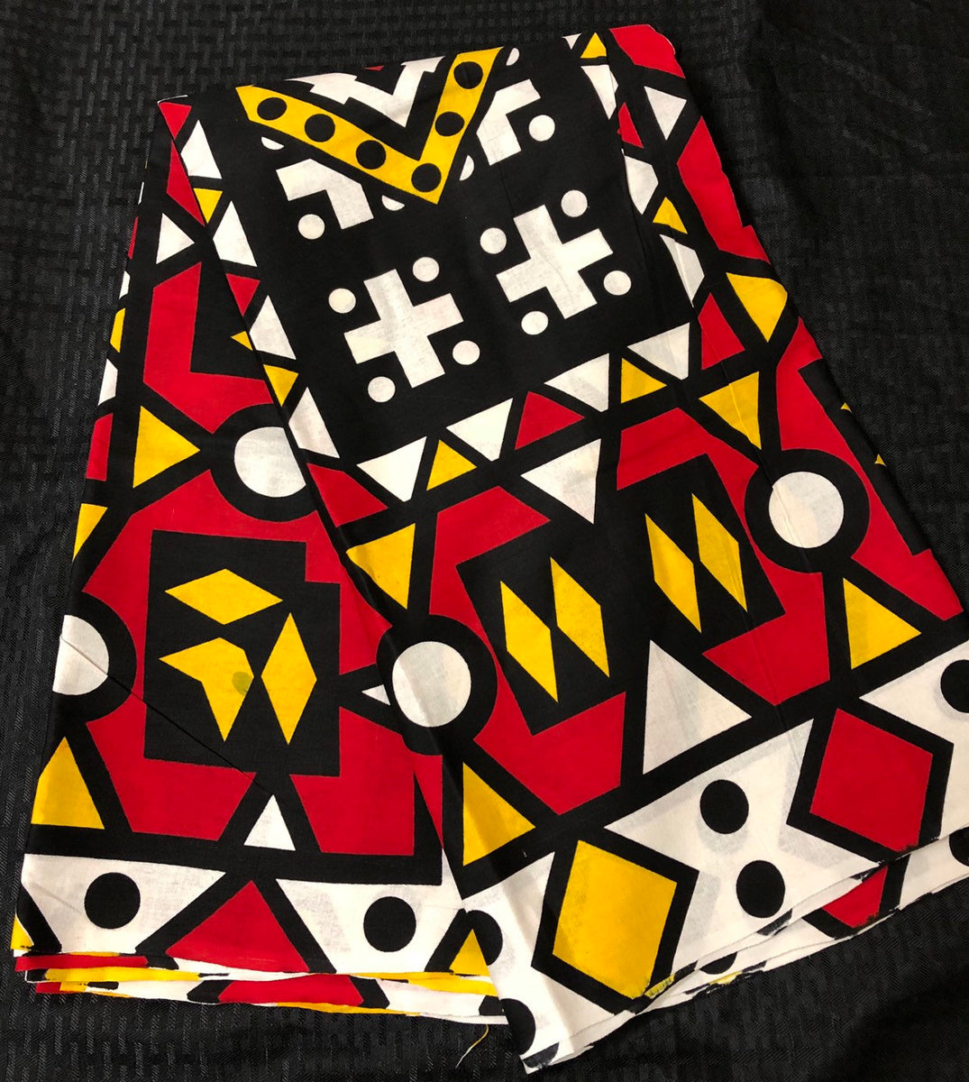AS011 African fabric by yard White/ yellow black red Angolan samacaca ...